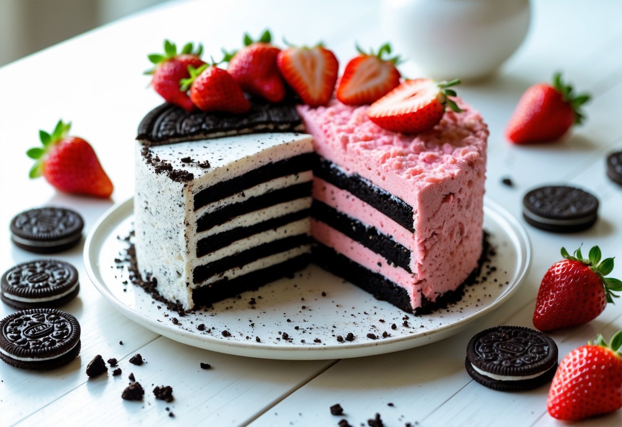 Half Oreo Half Strawberry Crunch Cake Recipe: Step-by-Step Guide ...