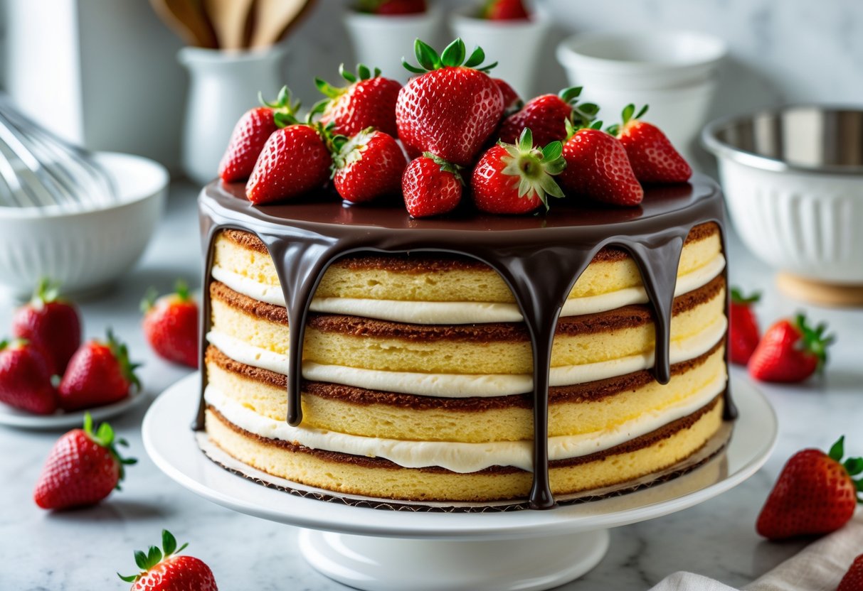 Safeway Strawberry Boston Cream Cake Recipe: Step-by-Step Guide - Drool ...