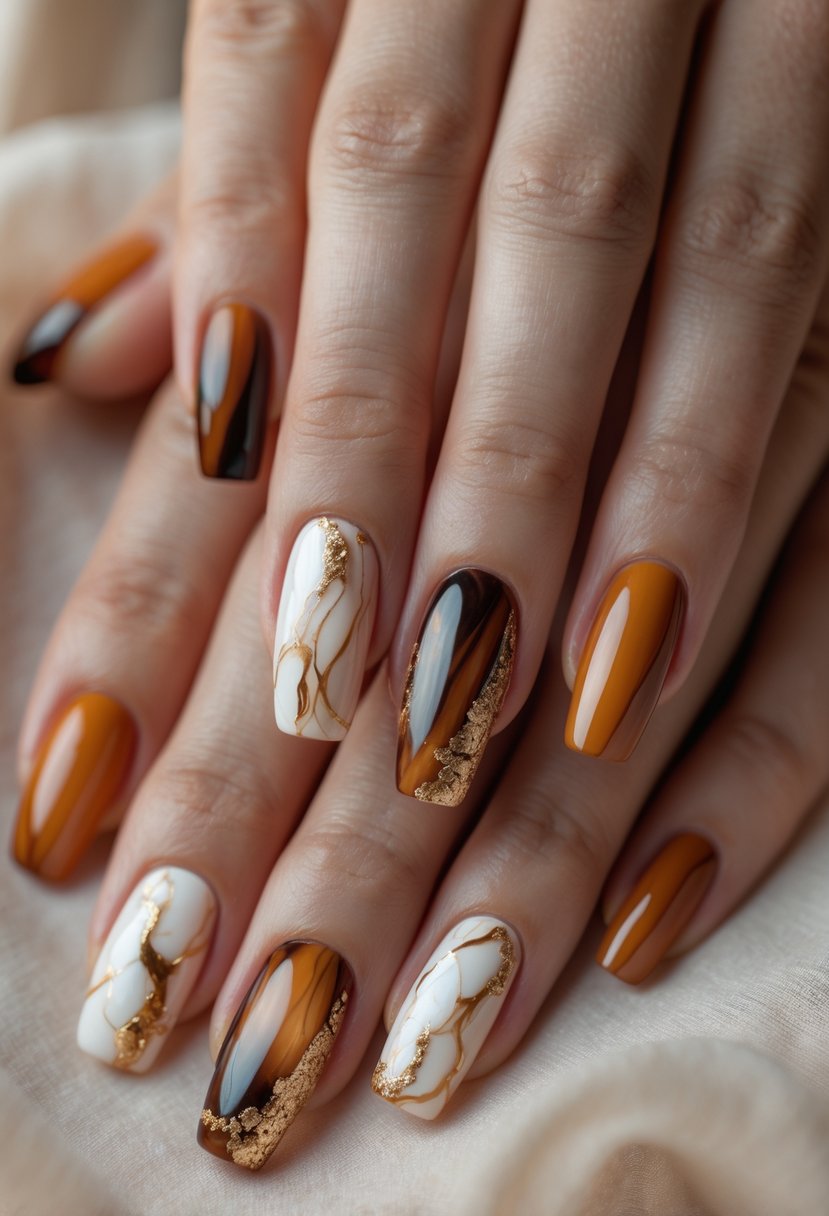 17 Fall Marble Nail Ideas To Elevate Your Seasonal Style – Everyday ...
