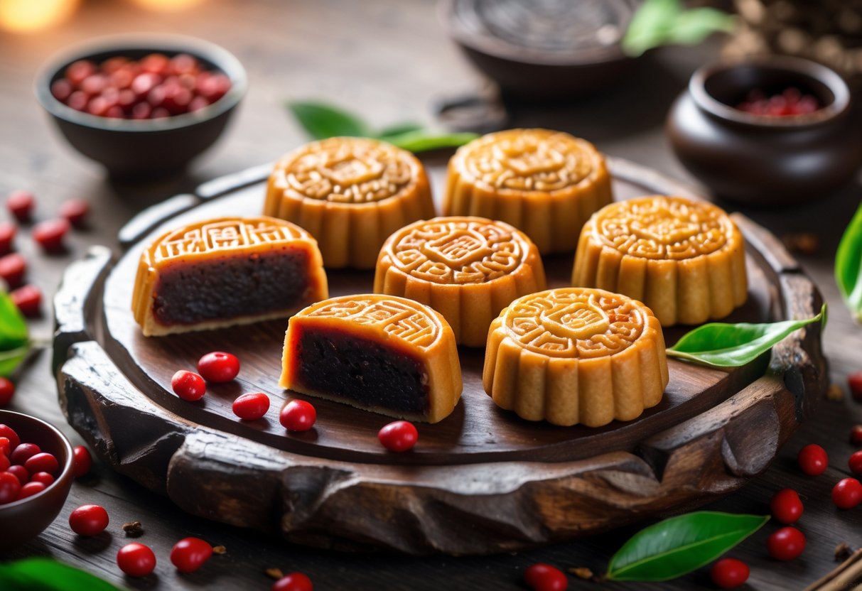 Red Bean Paste Mooncakes - Tastylicious