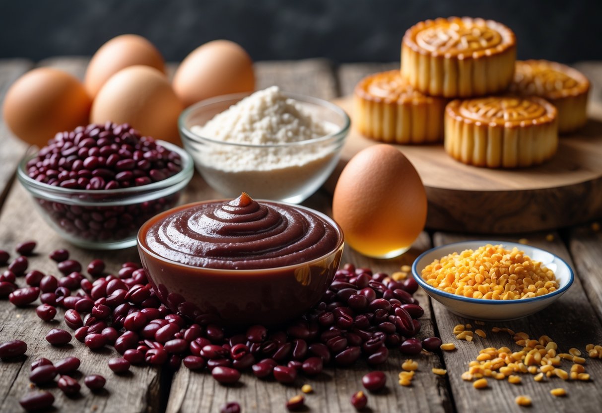 Red Bean Paste Mooncakes - Tastylicious