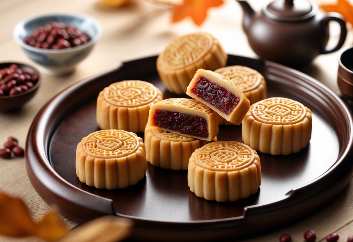 Red Bean Paste Mooncakes - Tastylicious