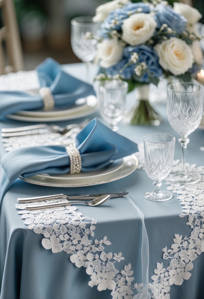 15 Dusty Blue Table Setting Wedding Ideas - WithLoveLive
