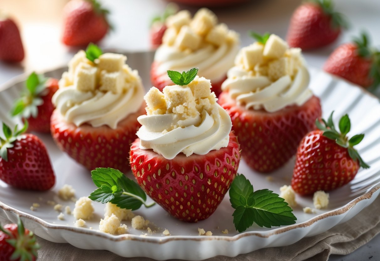 Strawberry Shortcake Vodka Cheesecake Stuffed Strawberries Recipe ...