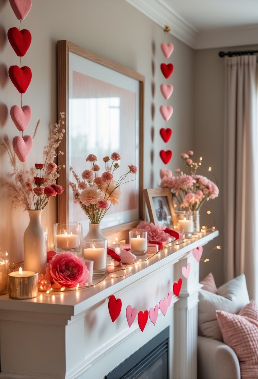 17 Pretty Valentine Mantle Decor Ideas - MummyTime