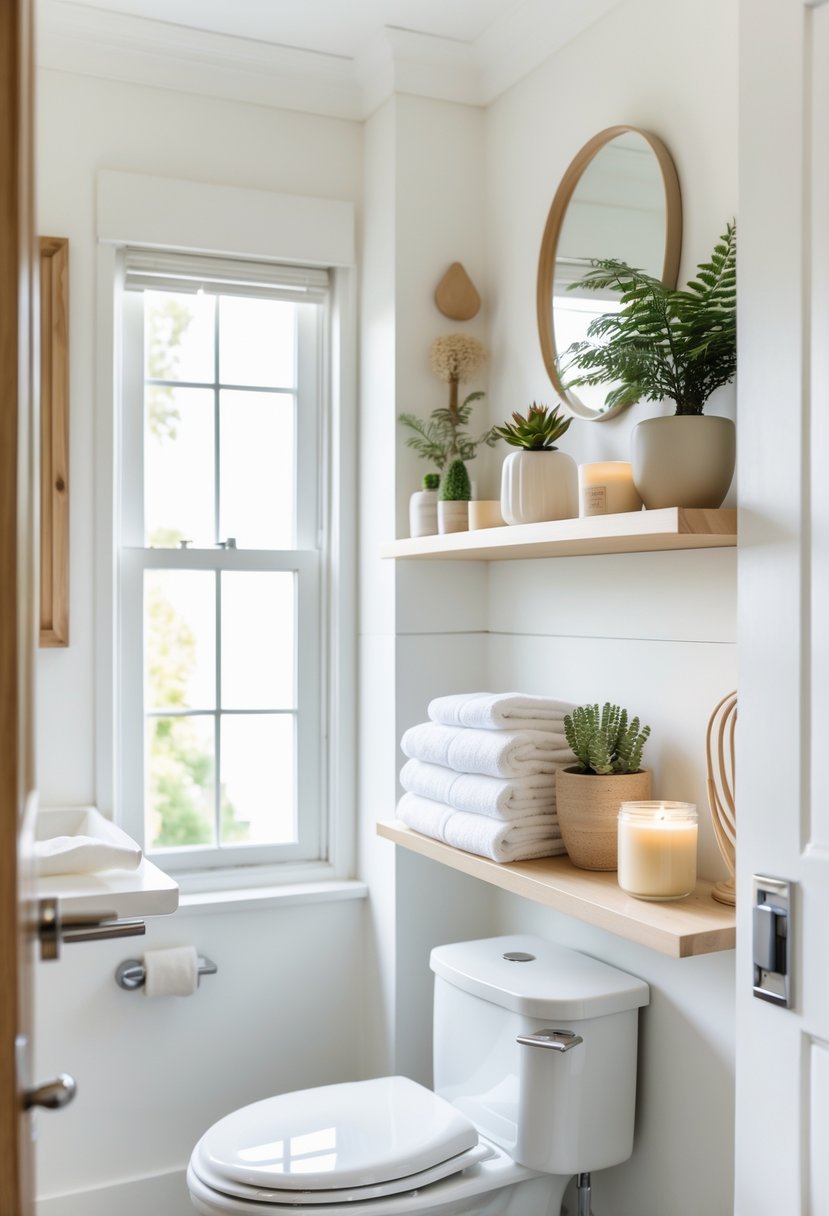 17 Stylish Bathroom Shelf Decor Ideas Over the Toilet - NapplesMedia