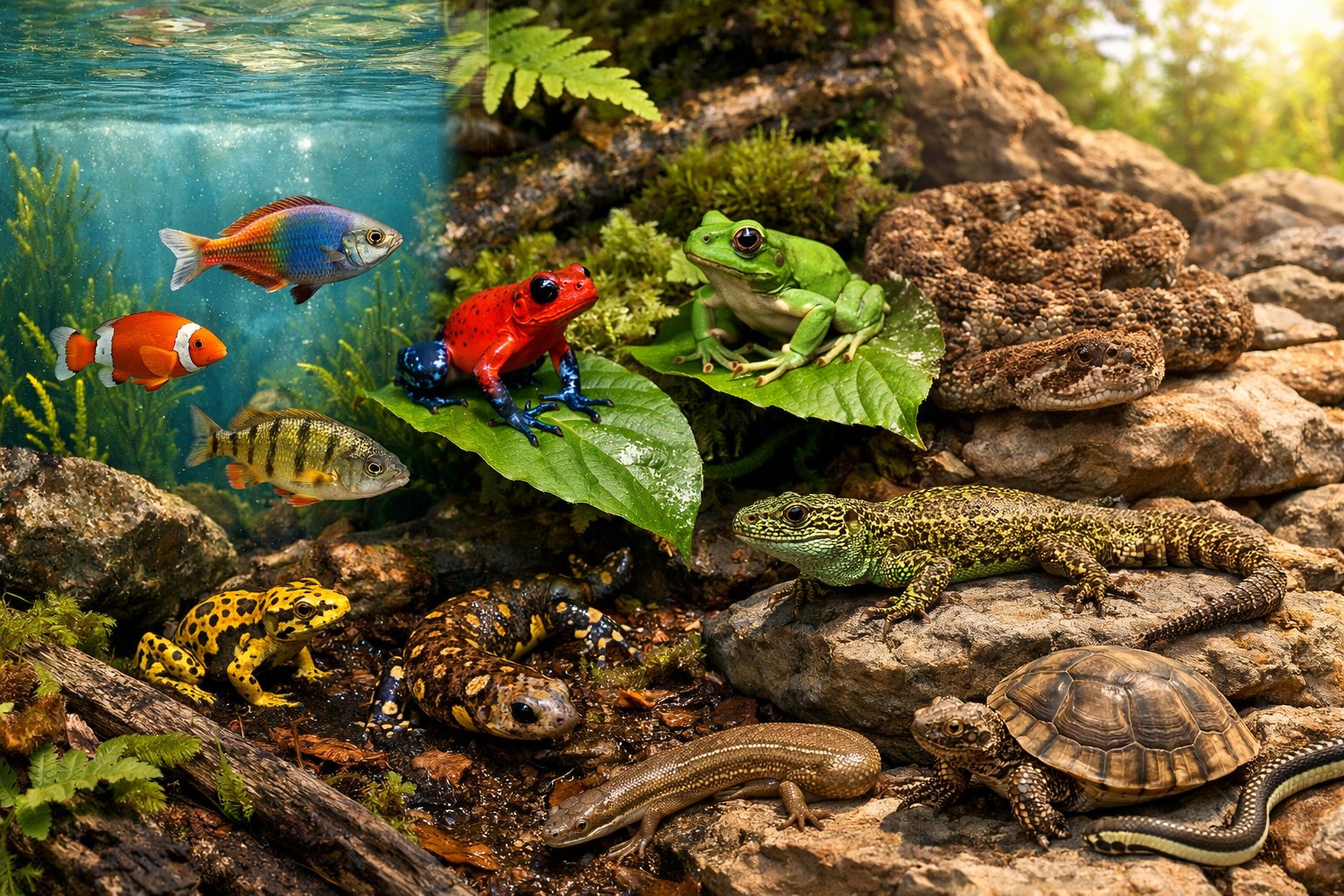 Kralježnjaci (ribe, vodomezci, gmazovi) - Detaljan vodič