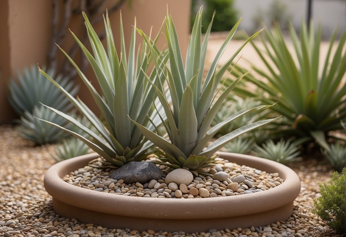 How to Landscape with Three Yucca Plants in Small Window Front Garden ...