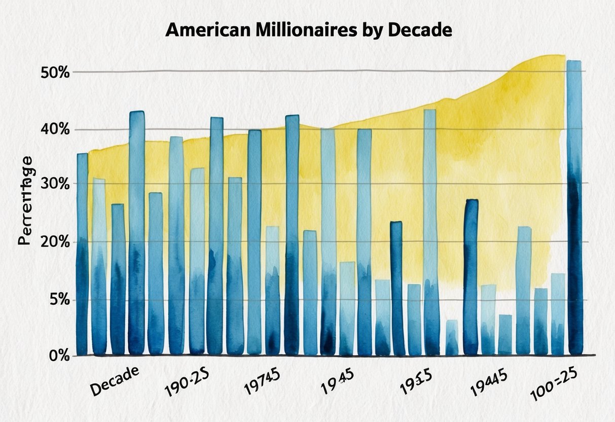Percentage of American Millionaires by Decade: A Wealth Evolution Timeline
