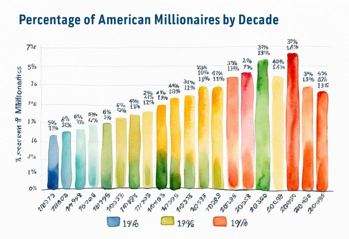 Percentage of American Millionaires by Decade: A Wealth Evolution Timeline