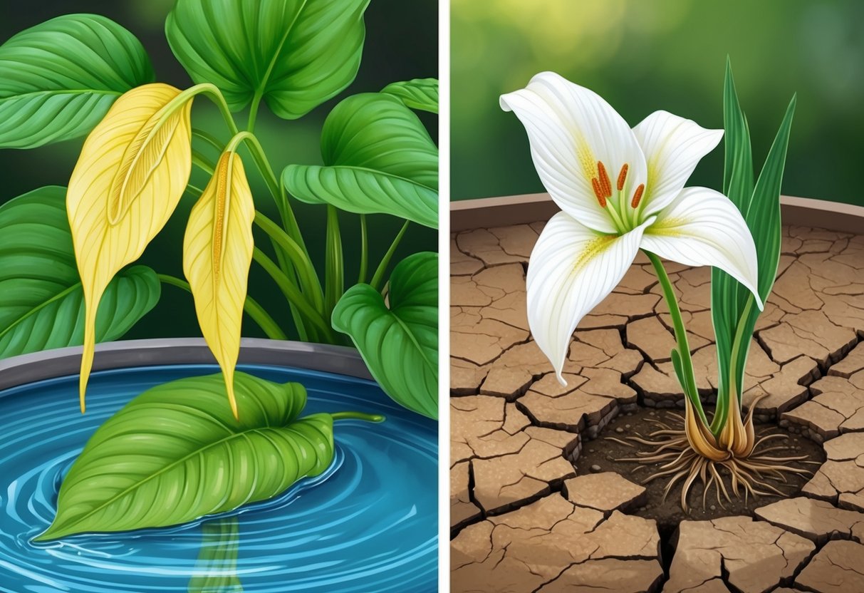 Overwatered vs Underwatered Peace Lily: Identifying Signs and Solutions ...