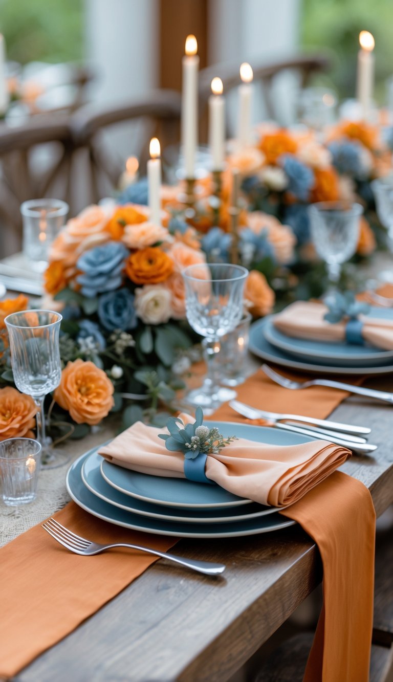 15 Cute Dusty Blue and Burnt Orange Wedding Ideas - WithLoveLive