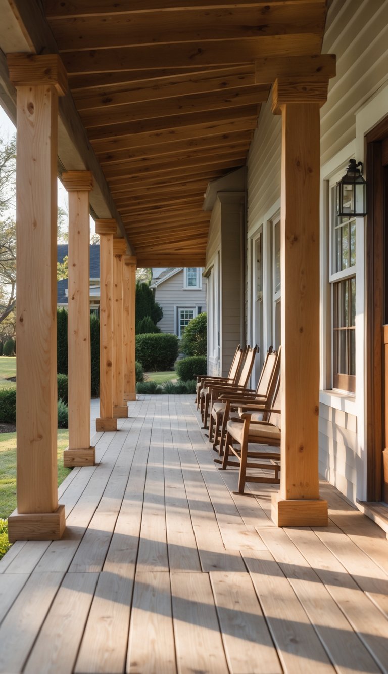 13 Farmhouse Front Porch with Cedar Posts Ideas for Timeless Curb Appeal