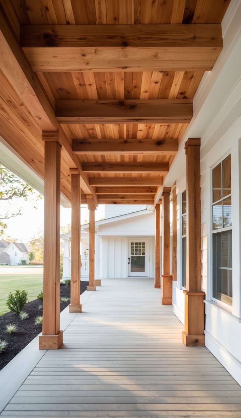 13 Farmhouse Front Porch with Cedar Posts Ideas for Timeless Curb Appeal