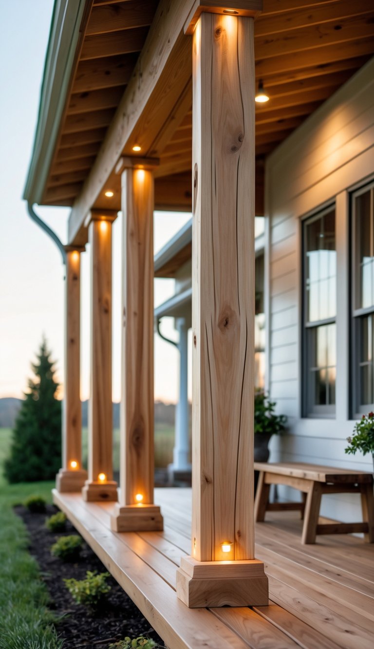 13 Farmhouse Front Porch with Cedar Posts Ideas for Timeless Curb Appeal