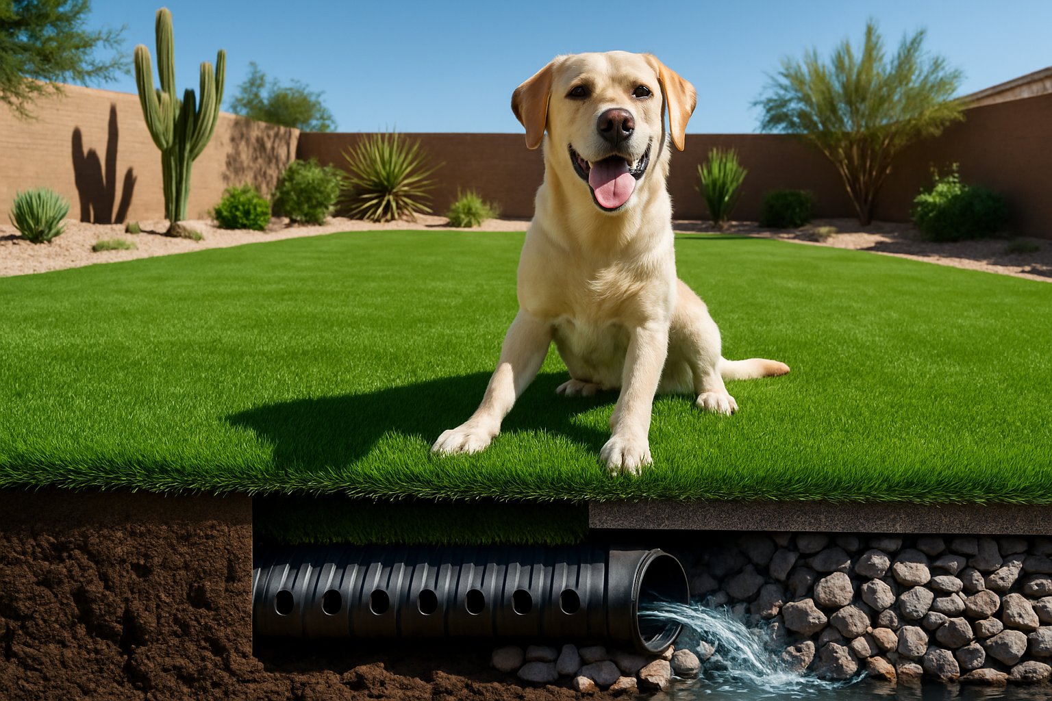 Artificial Turf Drainage System for Dogs | Sparkly Turf