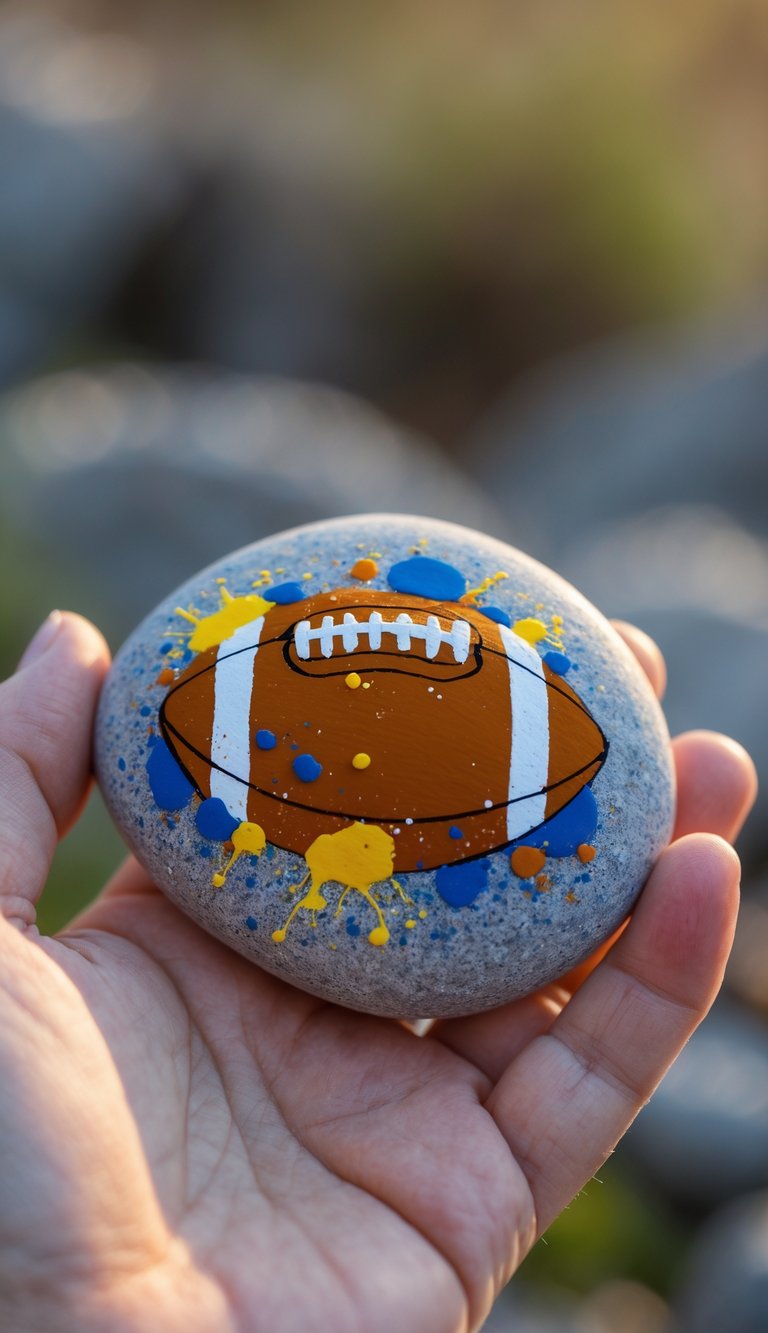 25 Football Painted Rock Ideas for Kids and Tailgate Parties - The ...