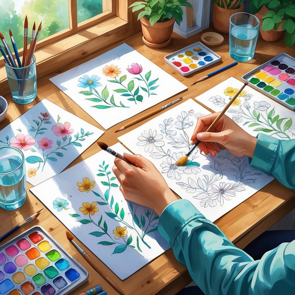 Free Printable Watercolor Coloring Pages for Relaxation and Creativity ...