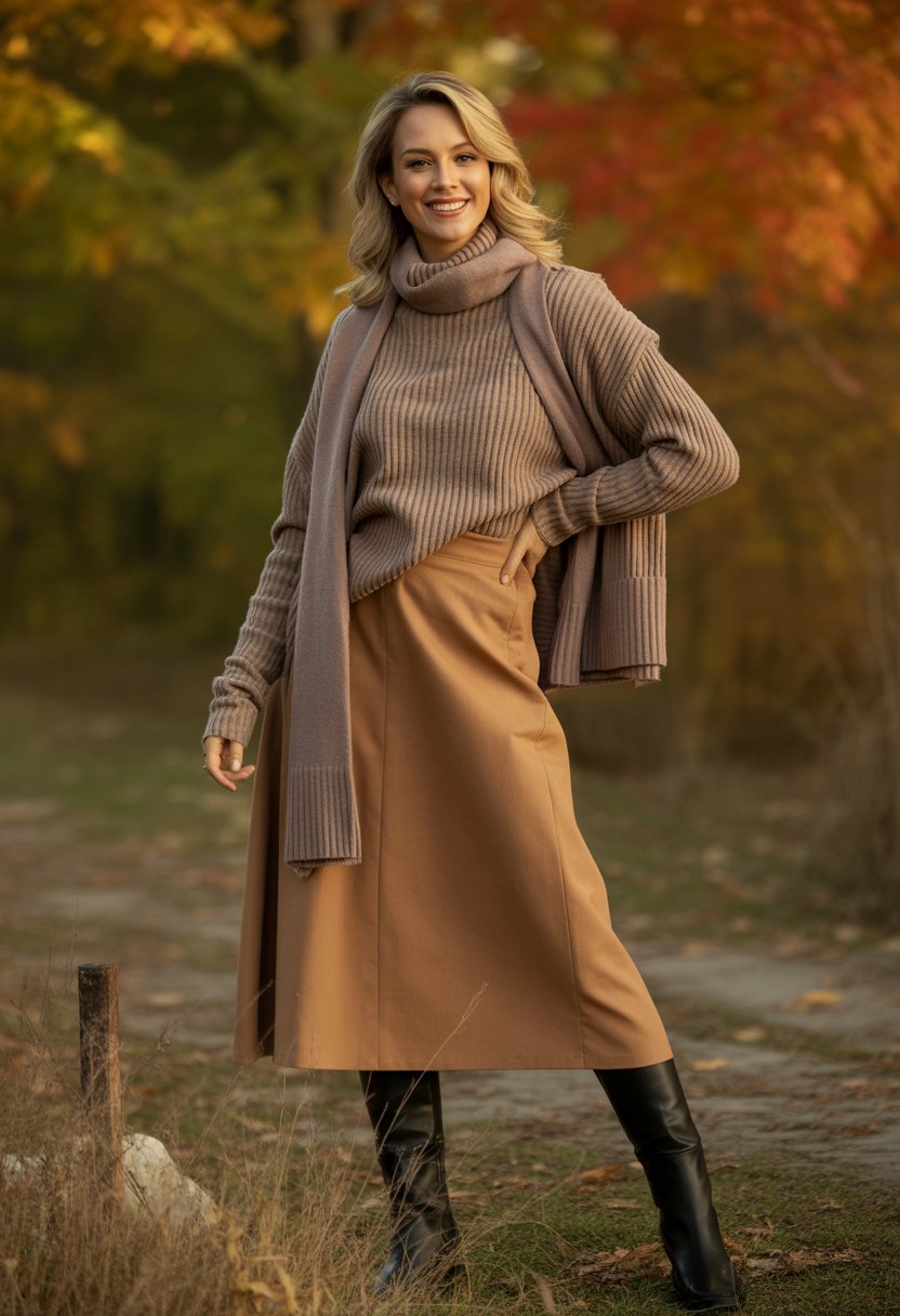 18 Cute Fall Skirt Outfit Ideas For Women - WithLoveLive