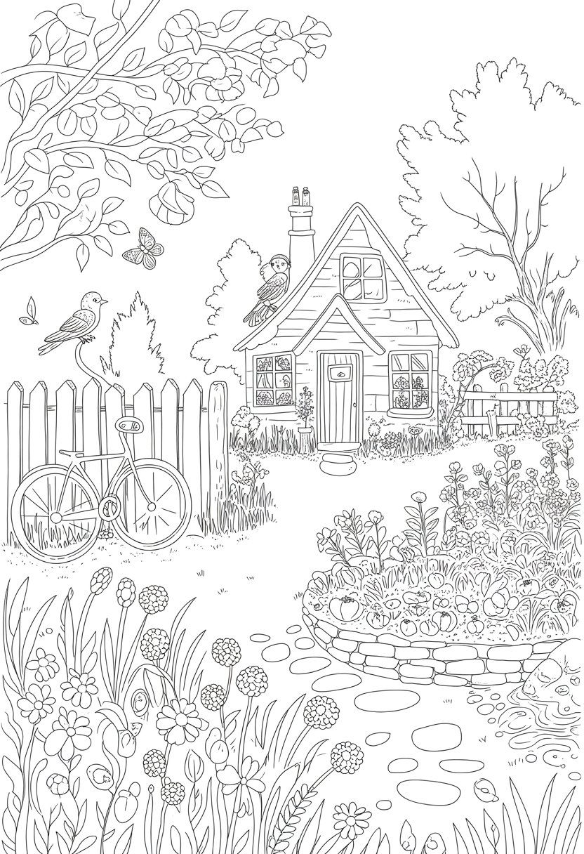 20 Best Cottagecore Coloring Pages PDF Printables & Png