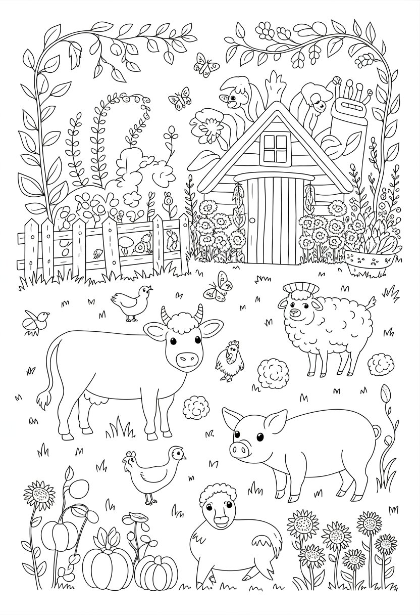 20 Best Cottagecore Coloring Pages PDF Printables & Png