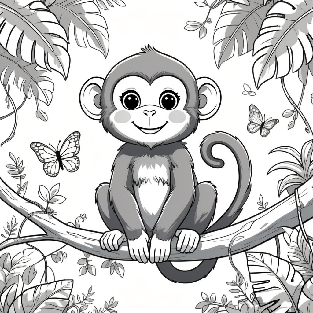 Cute Monkey Coloring Pages for Fun and Educational Activities - Ashley Yeo