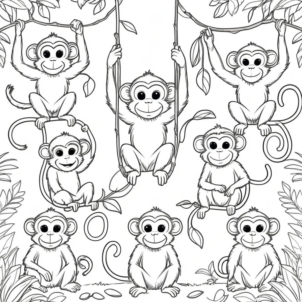 Cute Monkey Coloring Pages for Fun and Educational Activities - Ashley Yeo