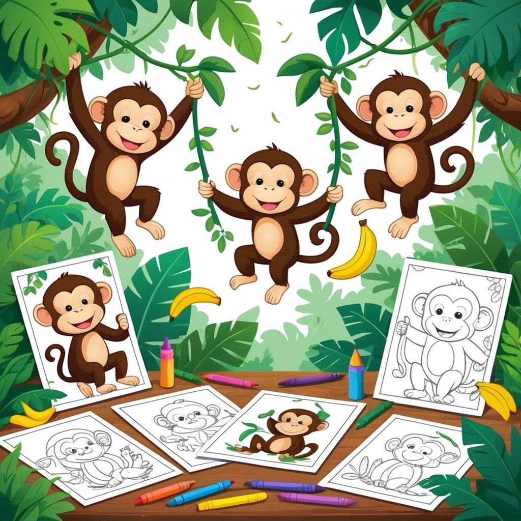 Cute Monkey Coloring Pages for Fun and Educational Activities - Ashley Yeo