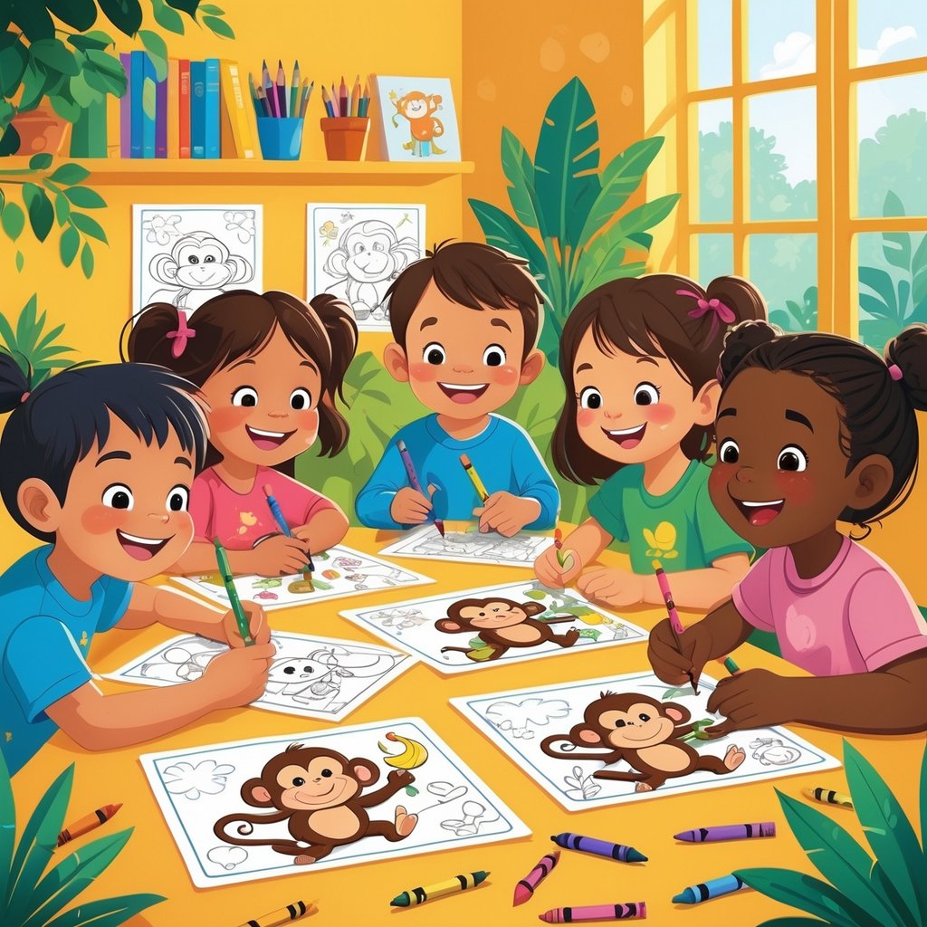 Cute Monkey Coloring Pages for Fun and Educational Activities - Ashley Yeo