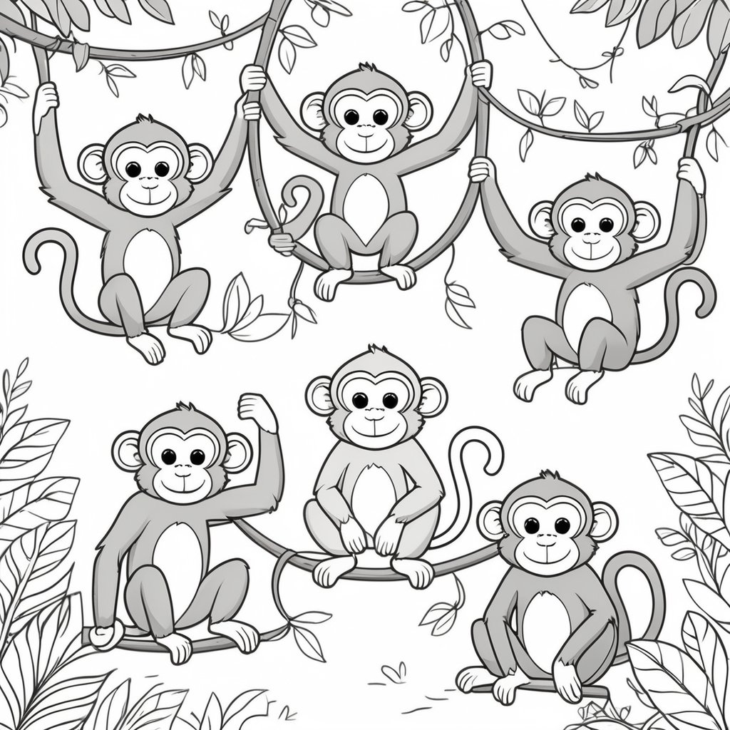 Cute Monkey Coloring Pages for Fun and Educational Activities - Ashley Yeo